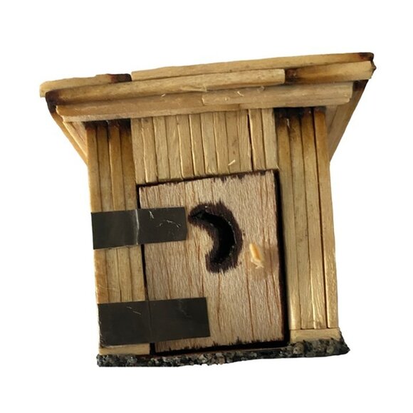 Accents | Burnt Match Tramp Prison Folk Art Handmade Outhouse 2 Open ...